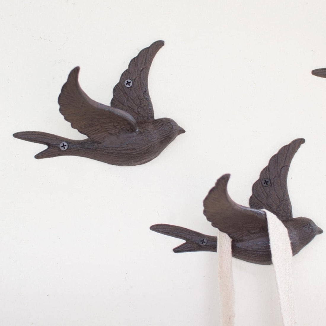 Cast Iron Flying Bird Wall Hook - Set of 4 – River Chic Designs