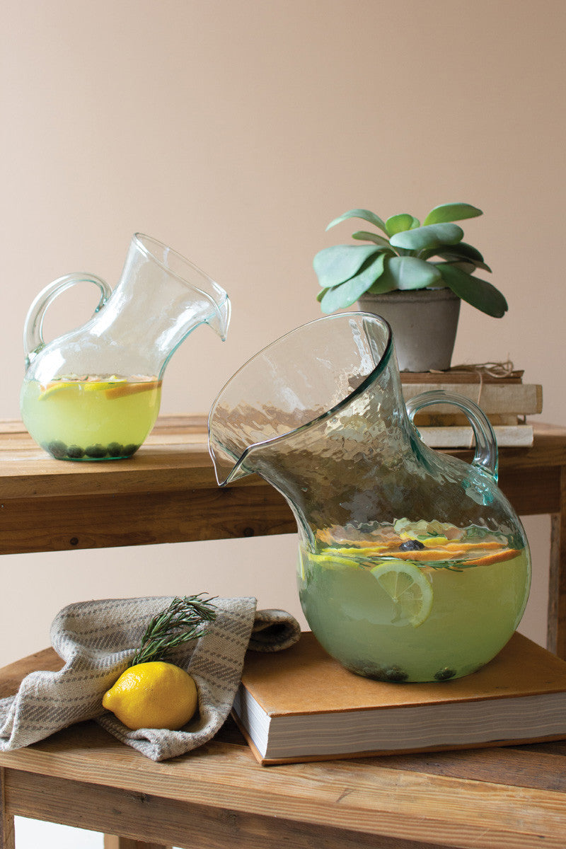 Large Glass Tilted Pitcher – River Chic Designs