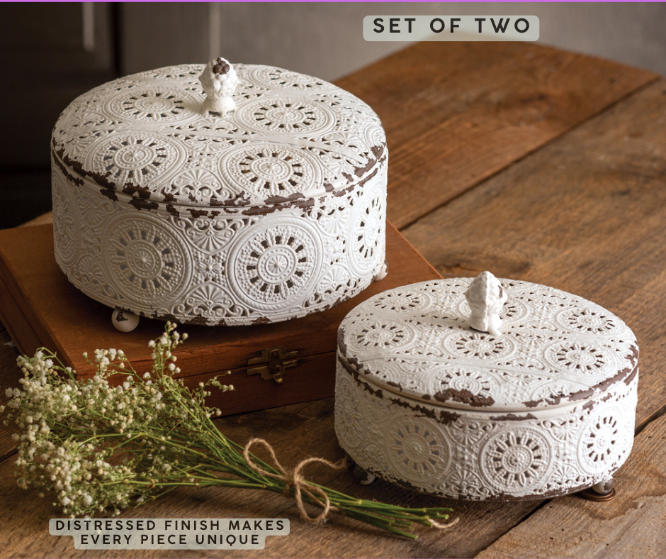Set of Two Vintage Trinket Boxes – River Chic Designs
