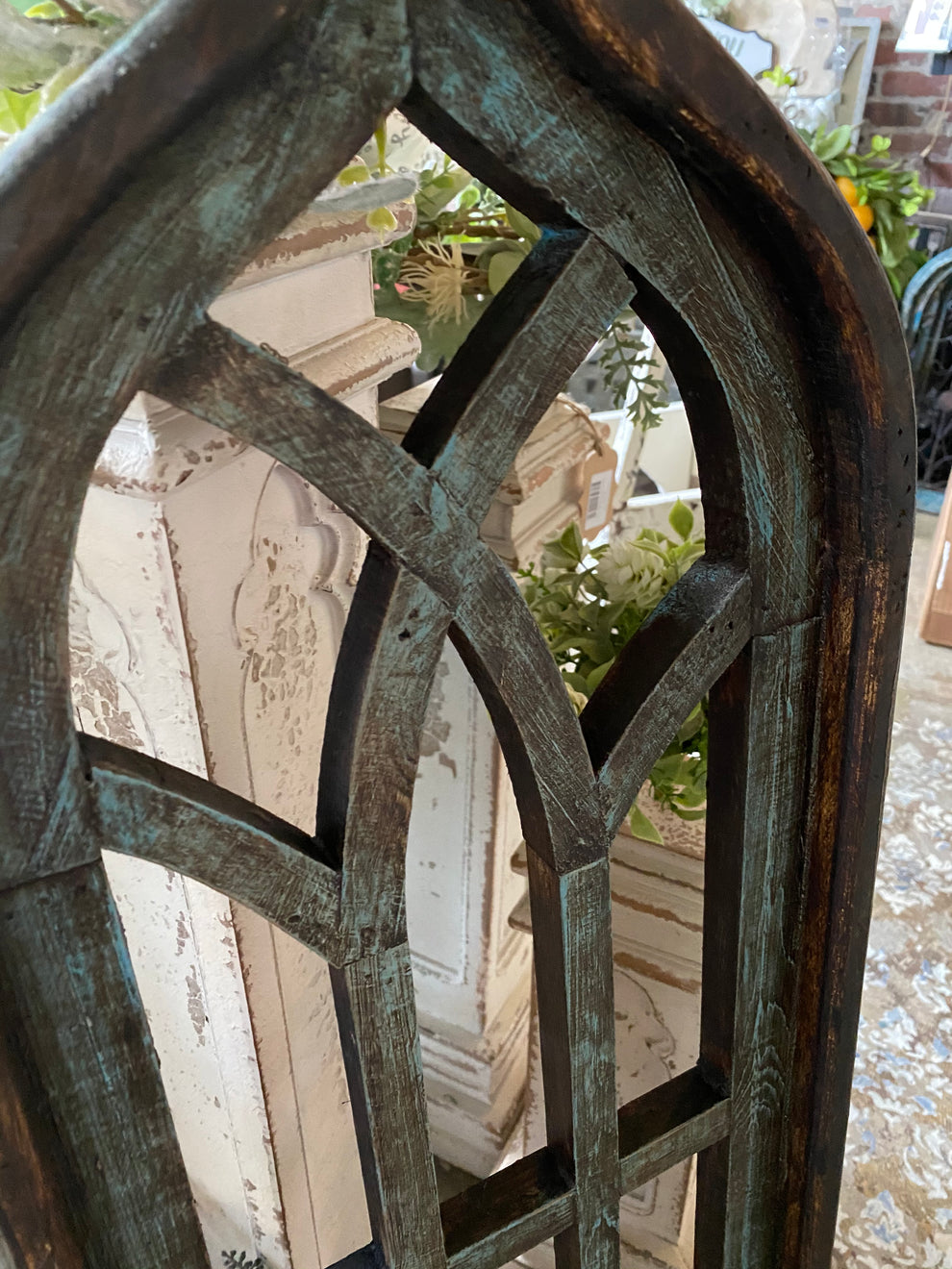 "Farmhouse Solid Wood Window Frame – Rustic Turquoise 37x12" – River ...